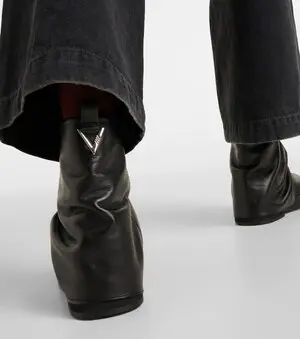 Attico Robin Leather Ankle Boots - Black