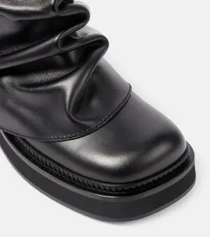 Attico Robin Leather Ankle Boots - Black