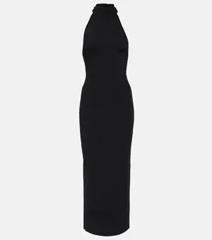 Khaite Suzanne Ribbed-knit Midi Dress - Black