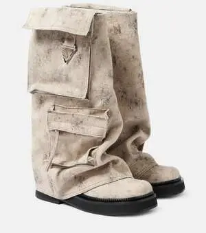 Attico Robin Canvas Combat Boots