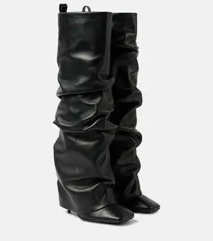 Attico Rea Leather Knee-high Boots - Black