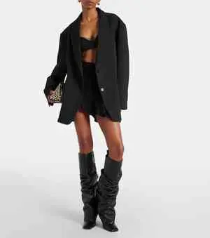 Attico Rea Leather Knee-high Boots - Black