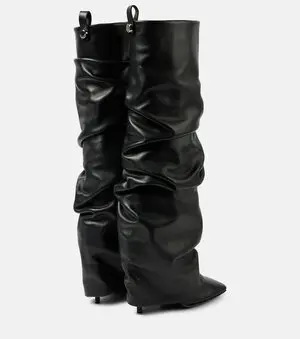 Attico Rea Leather Knee-high Boots - Black