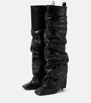 Attico Rea Leather Knee-high Boots - Black