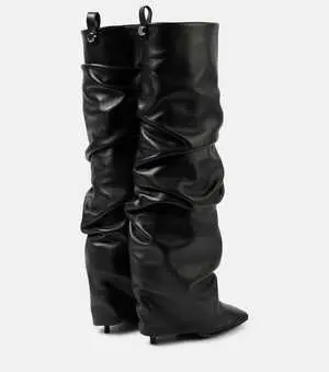 Attico Rea Leather Knee-high Boots - Black