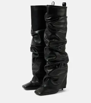 Attico Rea Leather Knee-high Boots - Black