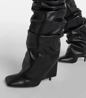 Attico Rea Leather Knee-high Boots - Black