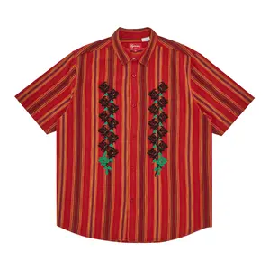Supreme Needlepoint Short-sleeve Shirt 'gold Stripe