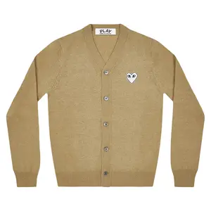 Play Comme Des Garcon Cardigan With Applique - Tan