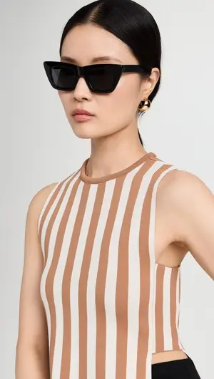 ELISA JOHNSON Lori Cateye Sunglasses - Black