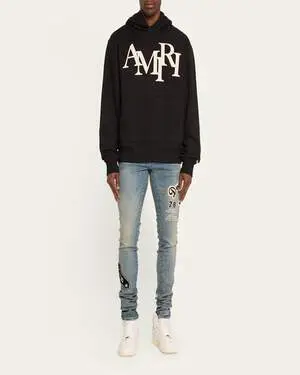 Amiri Staggered Logo Hoodie