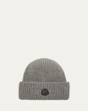 Moncler Moncler Ribbed Cashmere Beanie Charcoal