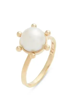 POPPY FINCH Bubble Cultured Pearl Ring - 14k Yellow Gold/ Pearl