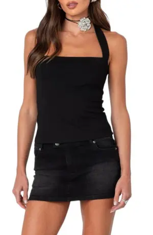 EDIKTED Marisol Halter Top - Black
