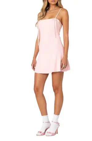 EDIKTED Bow Tie Rib Minidress