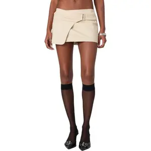 EDIKTED Belted Wrap Miniskirt