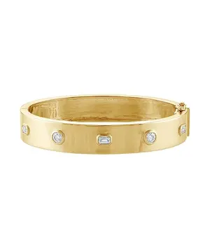 Stephanie Gottlieb Fancy Bezel Five Stone Bangle