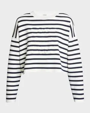Loewe Loewe Striped Wool-Blend Sweater Off White Navy