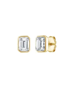 Stephanie Gottlieb Bezel Set Emerald Cut Studs