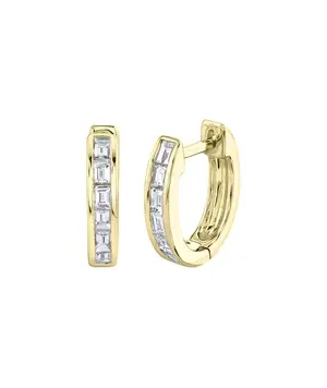 Stephanie Gottlieb Diamond Baguette Huggies