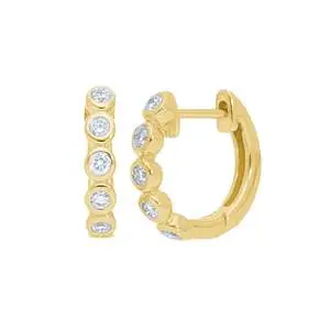 Stephanie Gottlieb Diamond Baguette Huggies