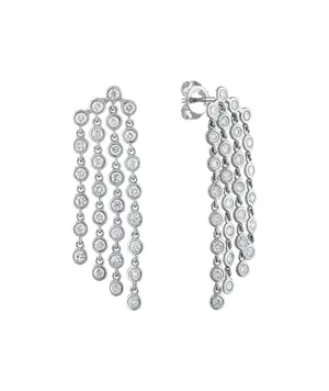 Stephanie Gottlieb 4 Row Diamond Waterfall Stud Earrings