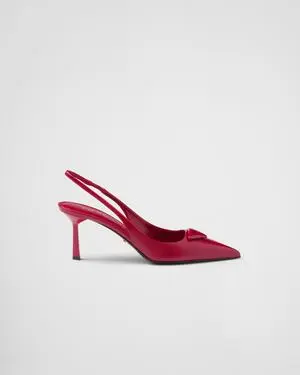 Prada Saffiano Slingback Pumps Cherry Red