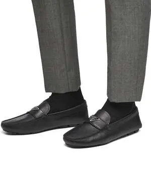 Prada Saffiano Leather Drivers - Black