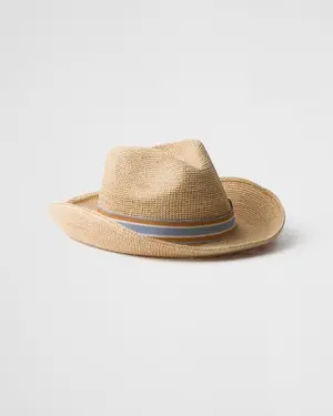 Prada Crochet Hat - Tan/astral Blue