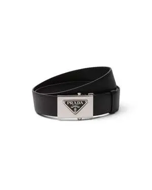 Prada Saffiano Leather Belt - Black