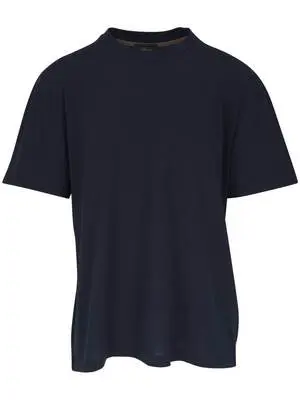 Brioni Cotton Logo T-shirt - Blue