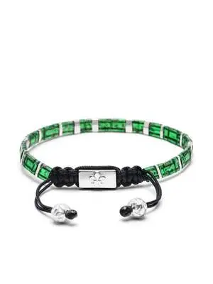 NIALAYA JEWELRY Logo-engraved Beaded Bracelet - Green