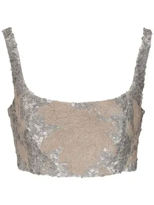 Brunello Cucinelli Embellished Cropped Top