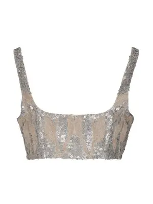 Brunello Cucinelli Embellished Cropped Top
