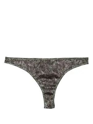 FLEUR DU MAL Luxe Thong - Grey
