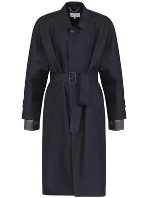MAISON MARGIELA Iridescent Belted Trench Coat - Black