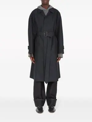 MAISON MARGIELA Iridescent Belted Trench Coat - Black