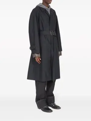 MAISON MARGIELA Iridescent Belted Trench Coat - Black