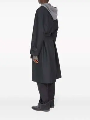 MAISON MARGIELA Iridescent Belted Trench Coat - Black