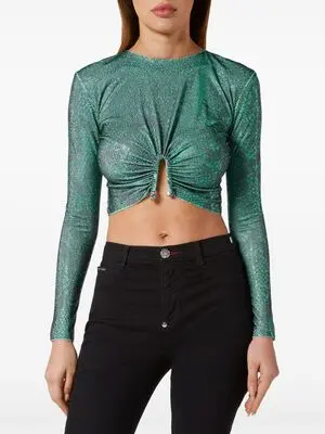Philipp Plein Embellished Cropped T-shirt