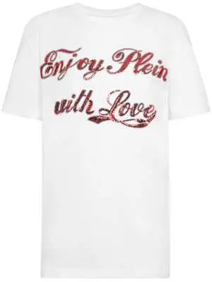 Philipp Plein Slogan-print Cotton T-shirt - White