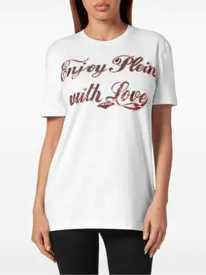 Philipp Plein Slogan-print Cotton T-shirt - White