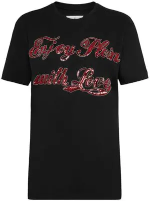 Philipp Plein Slogan-print Cotton T-shirt - Black