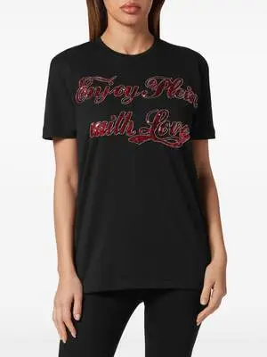 Philipp Plein Slogan-print Cotton T-shirt - Black