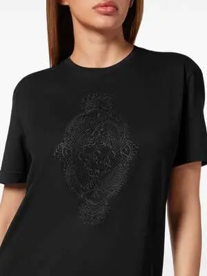 Philipp Plein Skull-embroidered T-shirt
