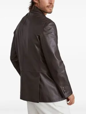 Brunello Cucinelli Single-breasted Leather Blazer