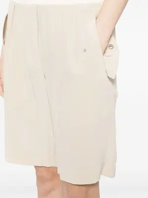 Helmut Lang Silk Bomber Shorts - Neutrals