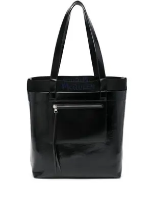 Alexander McQueen Coated-finish Shoulder Bag - Black