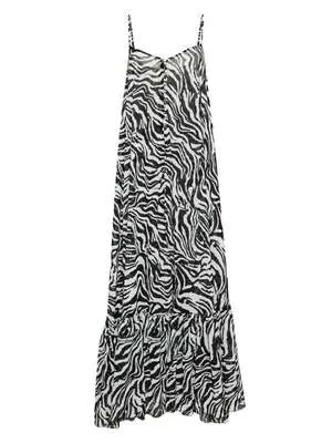 ROTATE BY BIRGER CHRISTENSEN X Reina Olga Zebra-print Maxi Dress - Black