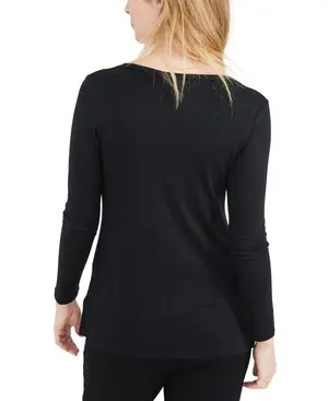 Hatch Collection Rib Henley Top - Black